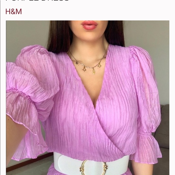 H&M | Dresses | Hm Long Purple Dress Lyocellblend Conscious New | Poshmark